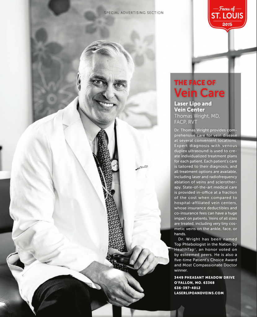 Dr. Wright in St Louis Magazine | The Face of Vein Care - Laser Lipo